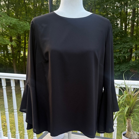 Pixley | Tops | Pixley Whimsigoth Chiffon Bell Sleeve Black Womens Top ...